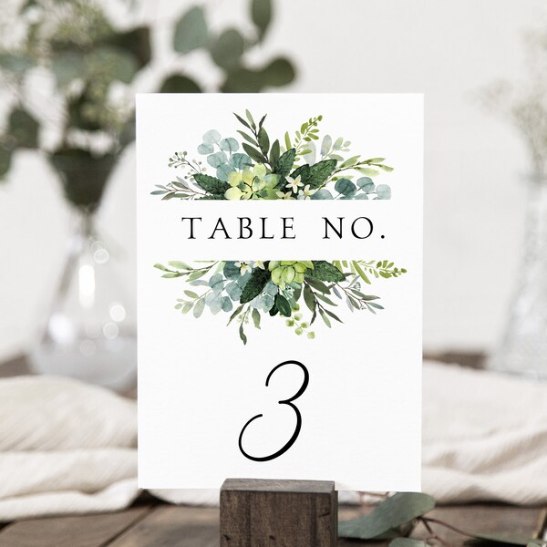 Eucalyptus Table Seating Chart Template - Etsy