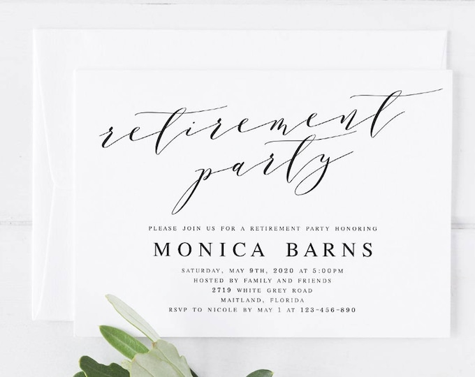 Retirement Party Invitation Template Printable Farewell Party ...