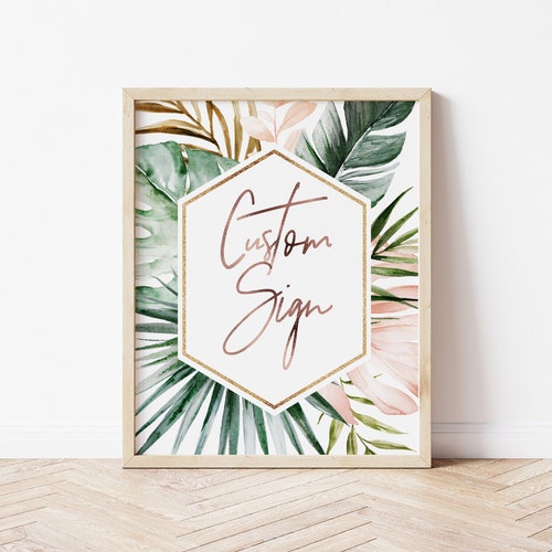 Tropical Welcome Sign Template Baby Shower Tropical Bridal - Etsy