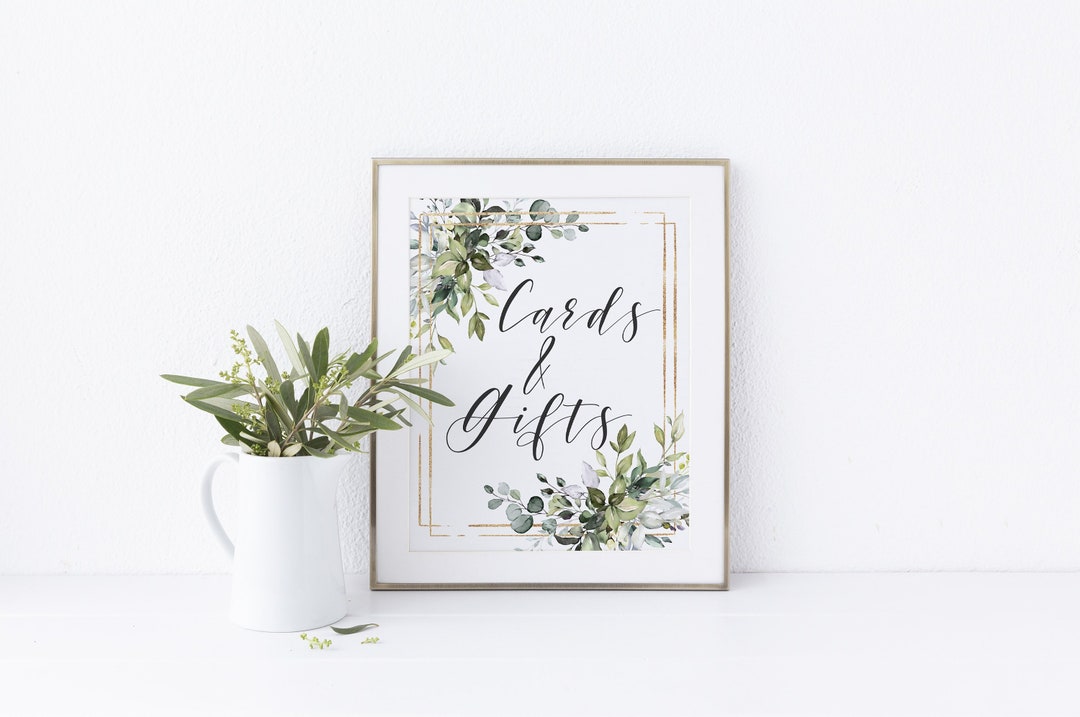 Greenery Foliage Cards and Gifts Sign Printable Greenery Cards - Etsy