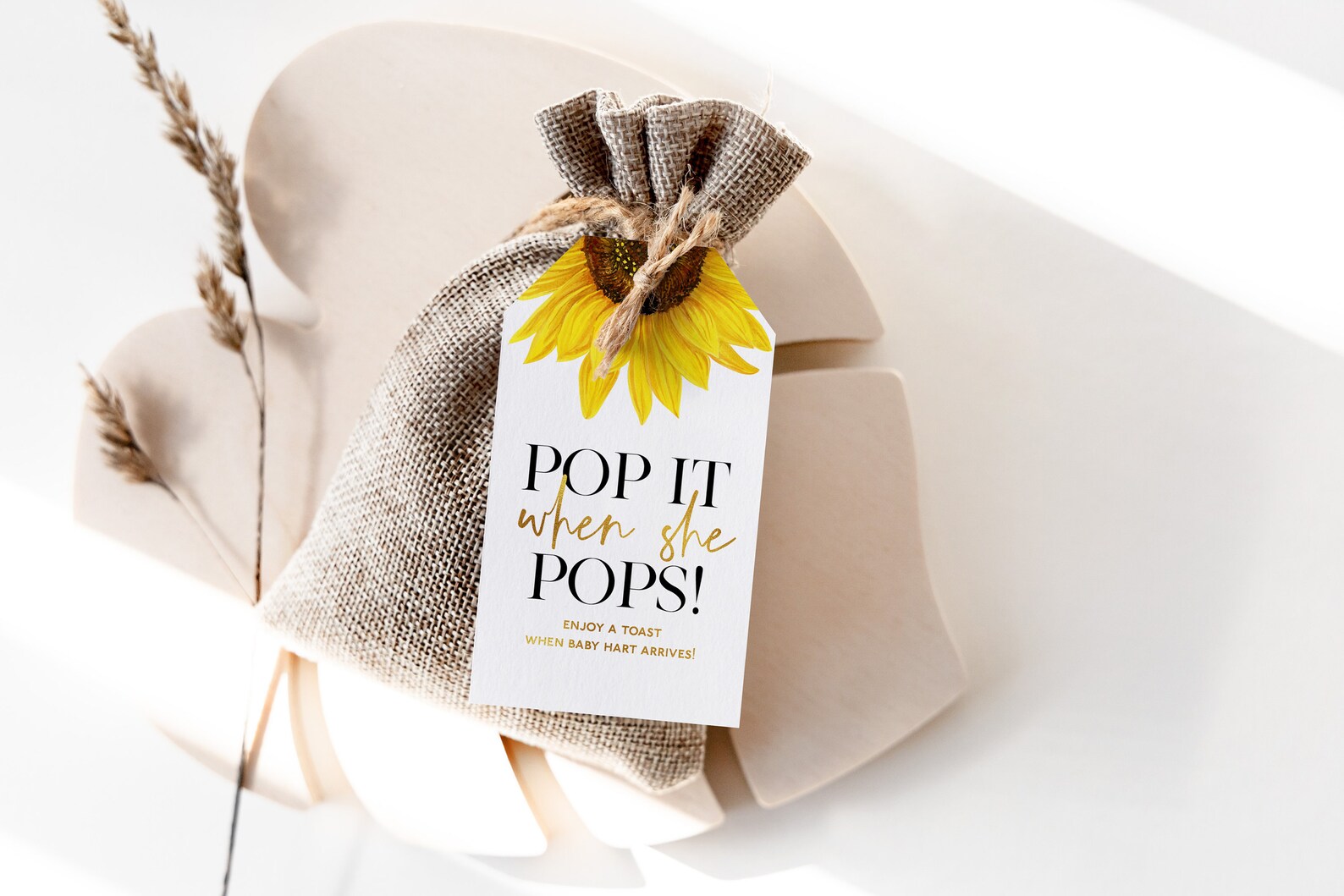 Editable Pop It When She Pops Tag Baby Shower Champagne Tag - Etsy