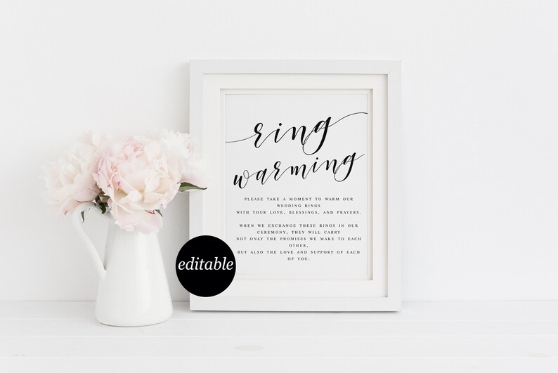 Script Ring Warming Ceremony Sign Template Wedding Ceremony | Etsy