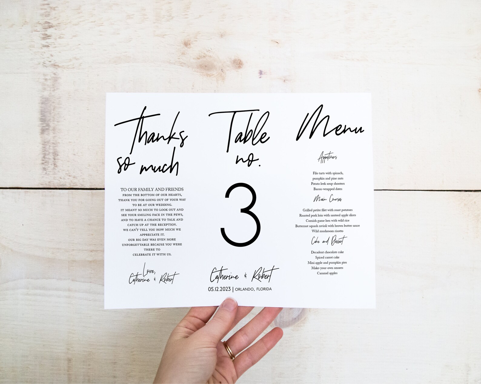 Tri-fold Table Numbers Template Tri-fold Menu Seating Plan - Etsy