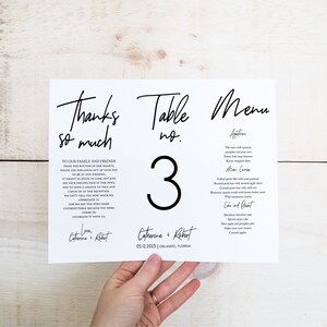 Tri-fold Table Numbers Template Tri-fold Menu Seating Plan - Etsy