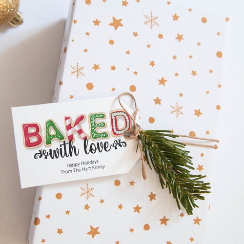 Printable Baked With Love Gift Tag Editable Gift Tag - Etsy