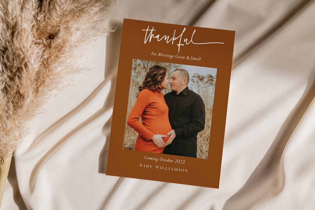 Fall Birth Announcement Template Photo Pregnancy Announcement - Etsy