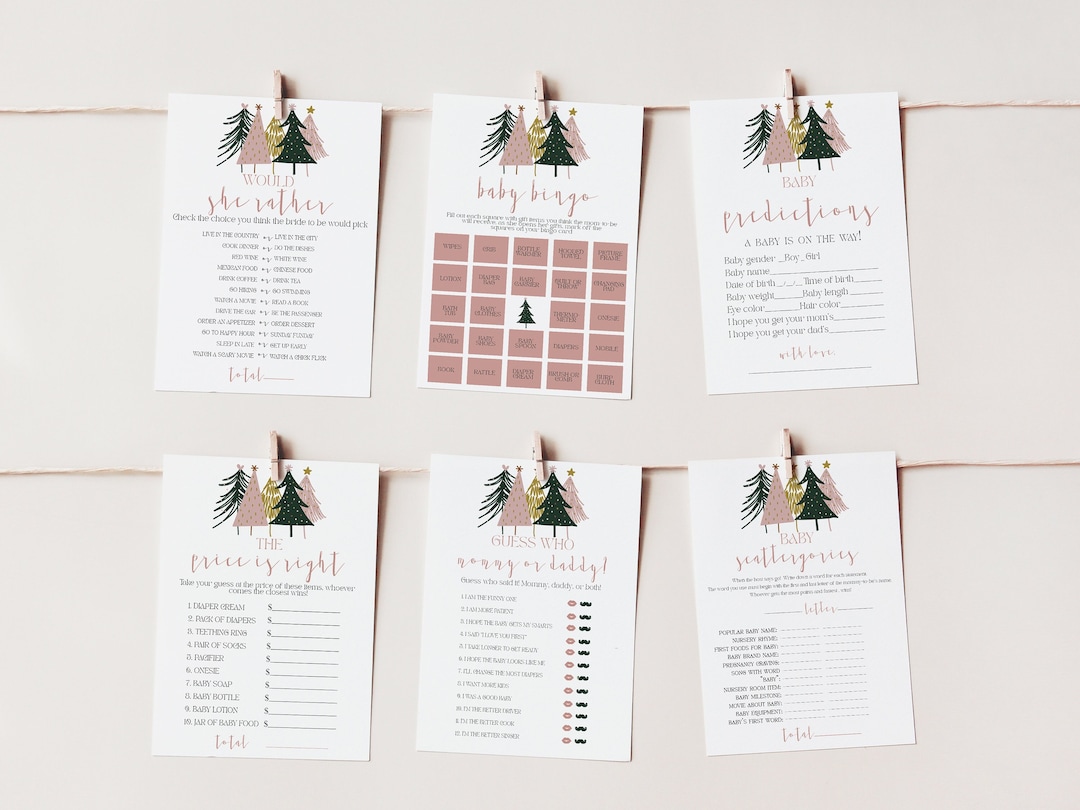 Christmas Baby Shower Game Bundle Christmas Baby Shower - Etsy