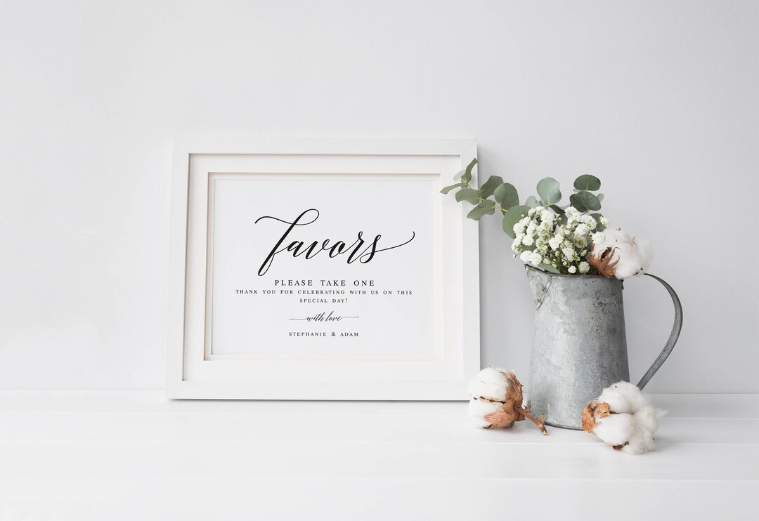Elegant Wedding Favors Sign Modern Wedding Favors Signs - Etsy