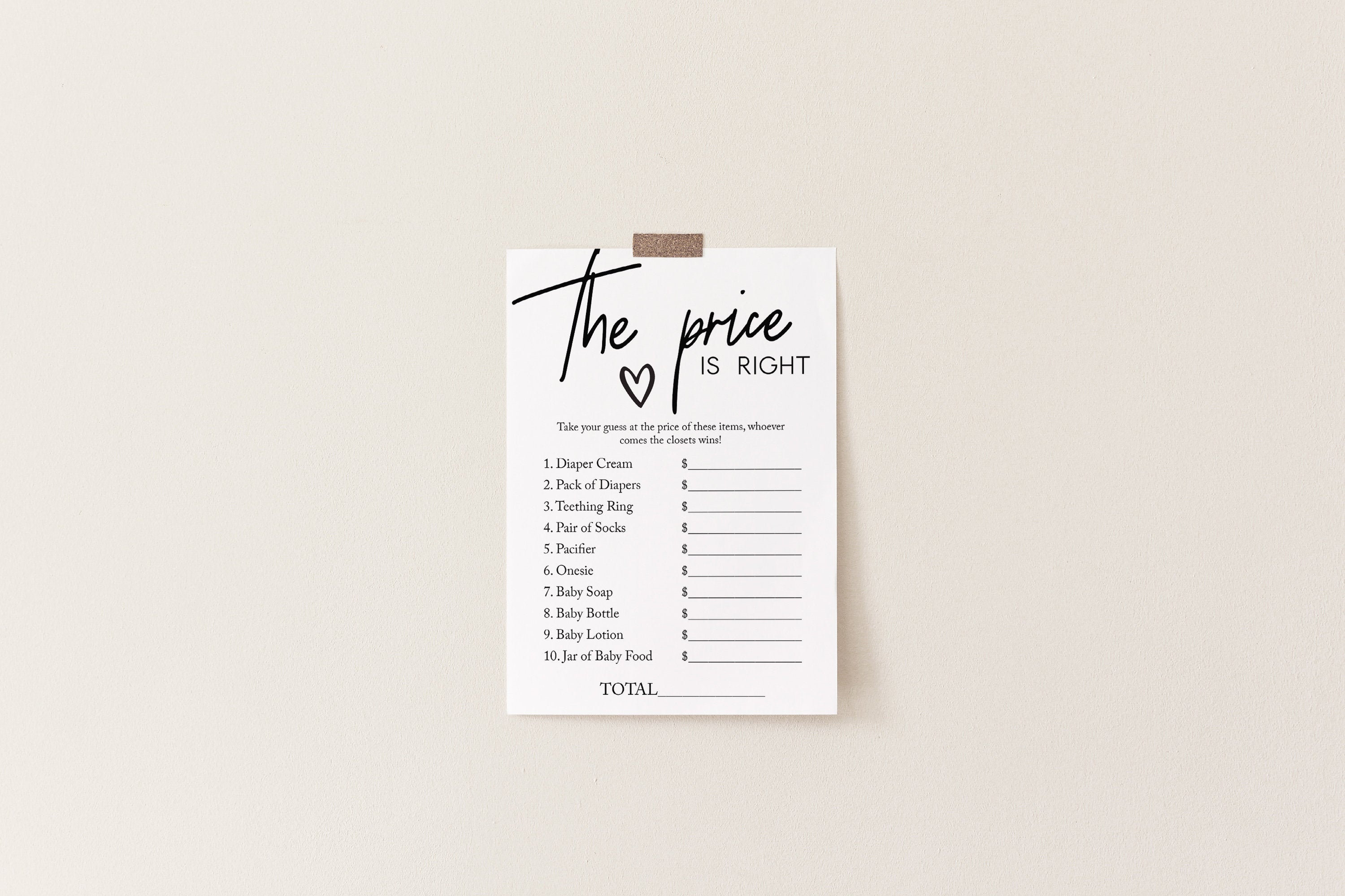 The Price is Right Game Template Pricing Game Modern Baby - Etsy