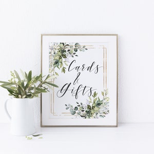 Greenery Foliage Cards and Gifts Sign Printable Greenery Cards - Etsy