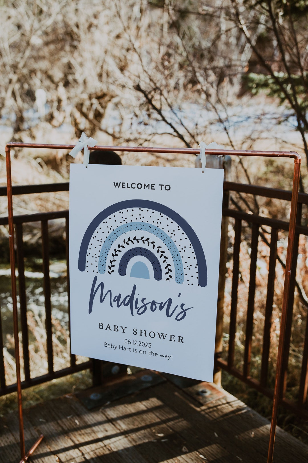 Blue Rainbow Baby Shower Welcome Sign Rainbow Welcome Sign - Etsy