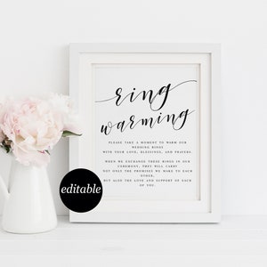 Script Ring Warming Ceremony Sign Template Wedding Ceremony - Etsy