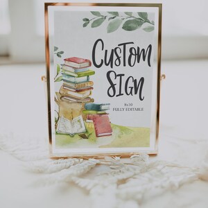 Chapter Custom Sign Template Editable Printable Sign Book - Etsy