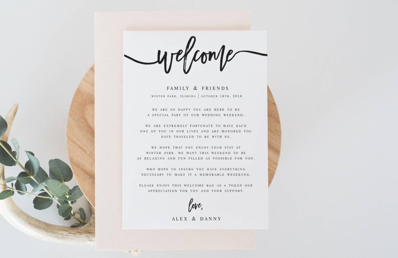 Welcome Wedding Letter Template Welcome Note Template DIY - Etsy