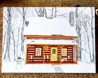 Log Cabin Christmas - Etsy