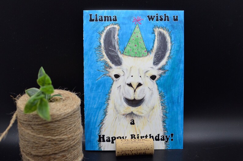 Funny Llama Birthday Card Llama Card Funny Birthday Card | Etsy