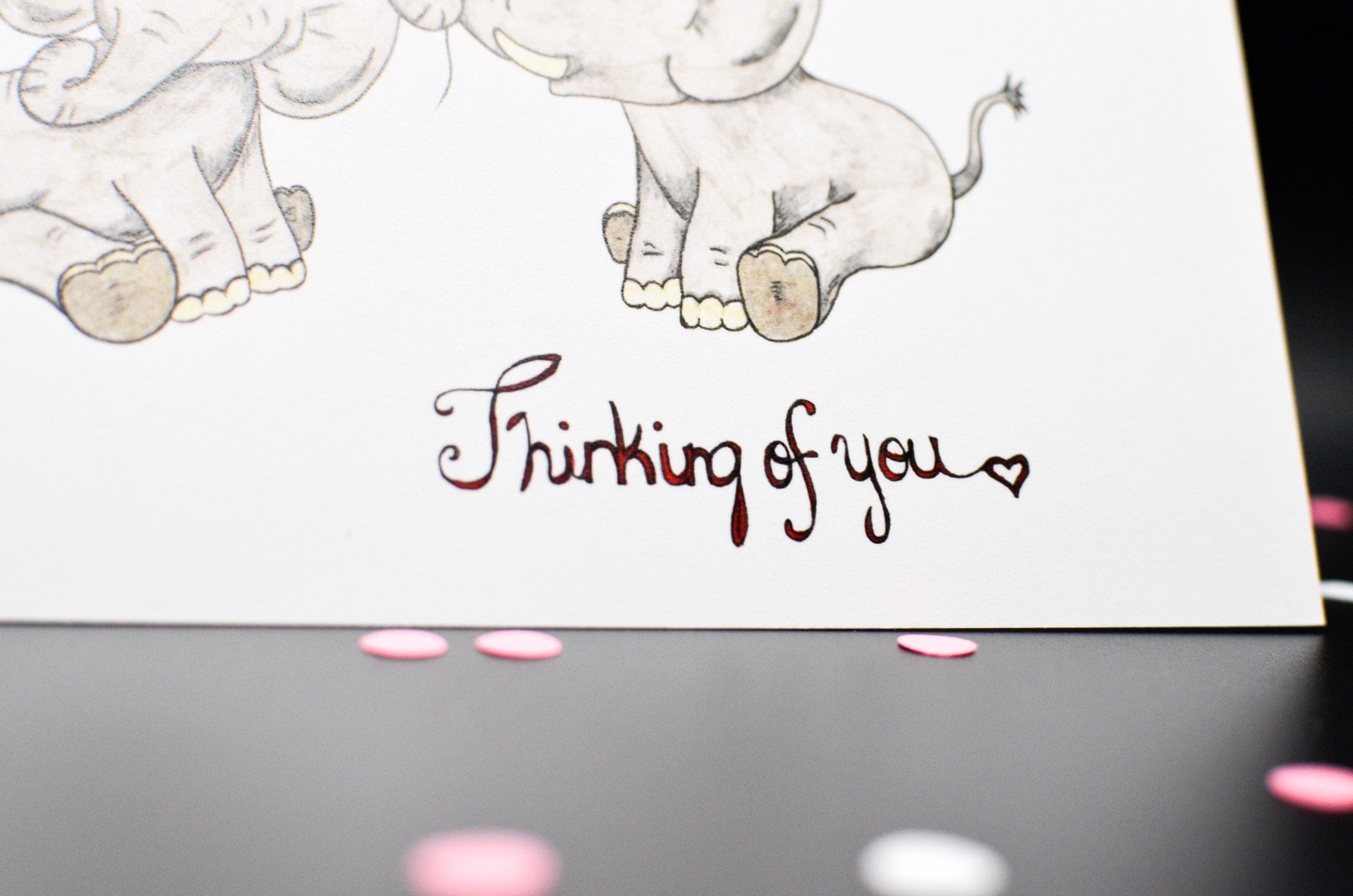 Elephant Thinking of You Card Elephant Card Get well soon | Etsy