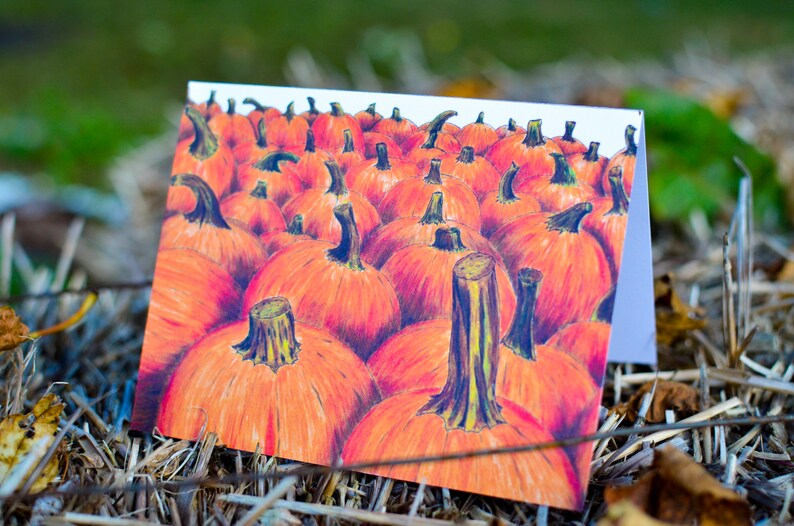 Pumpkin Greeting Cards Pumpkin Cards Greeting Cards Note | Etsy