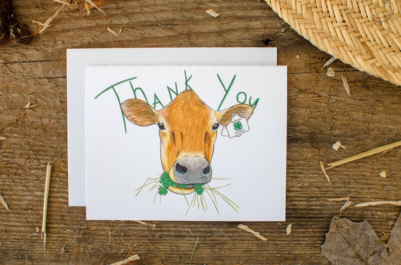 4-H Personalized Jersey Cow Thank You Cards C64 | Etsy