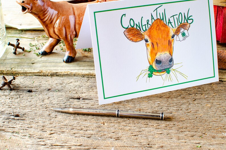 4-H Personalized Cow Congratulations Card With Border C83 - Etsy UK