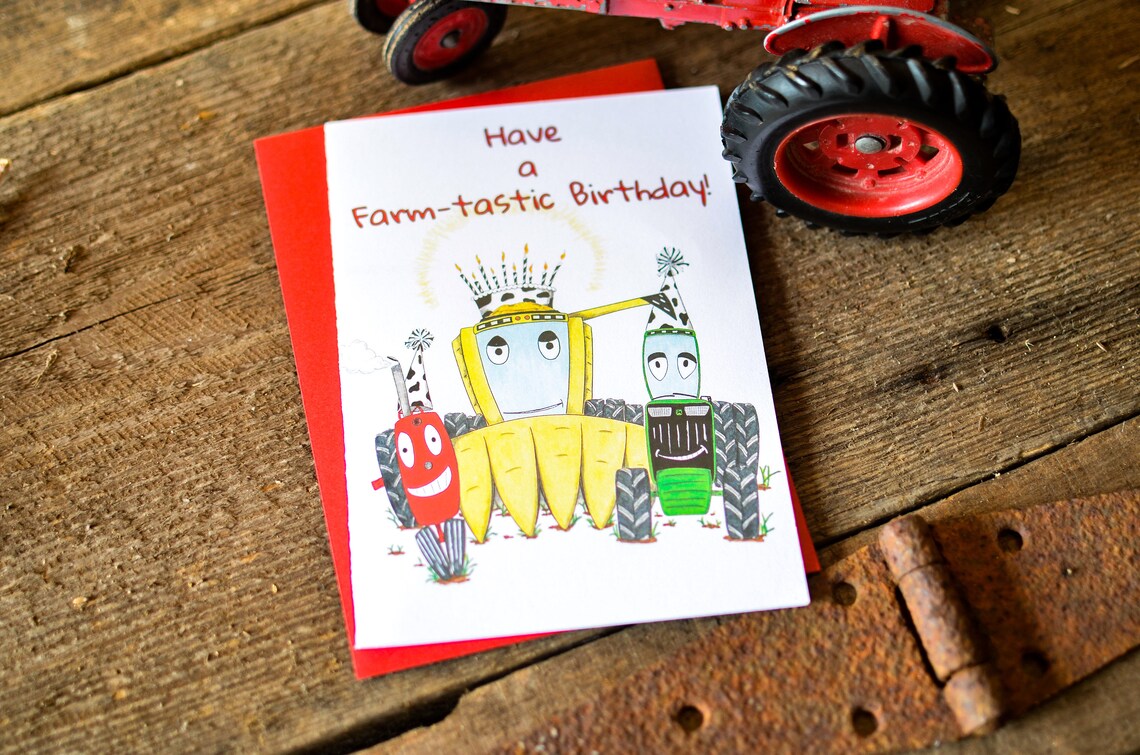 Tractor Birthday Card Country Birthday Card Personalized - Etsy