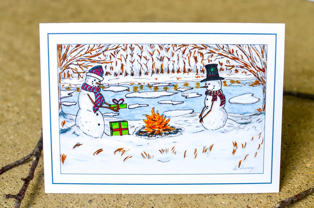 Snowman Boxed Christmas Card Boxed Christmas Card Boxed Greeting Cards ...
