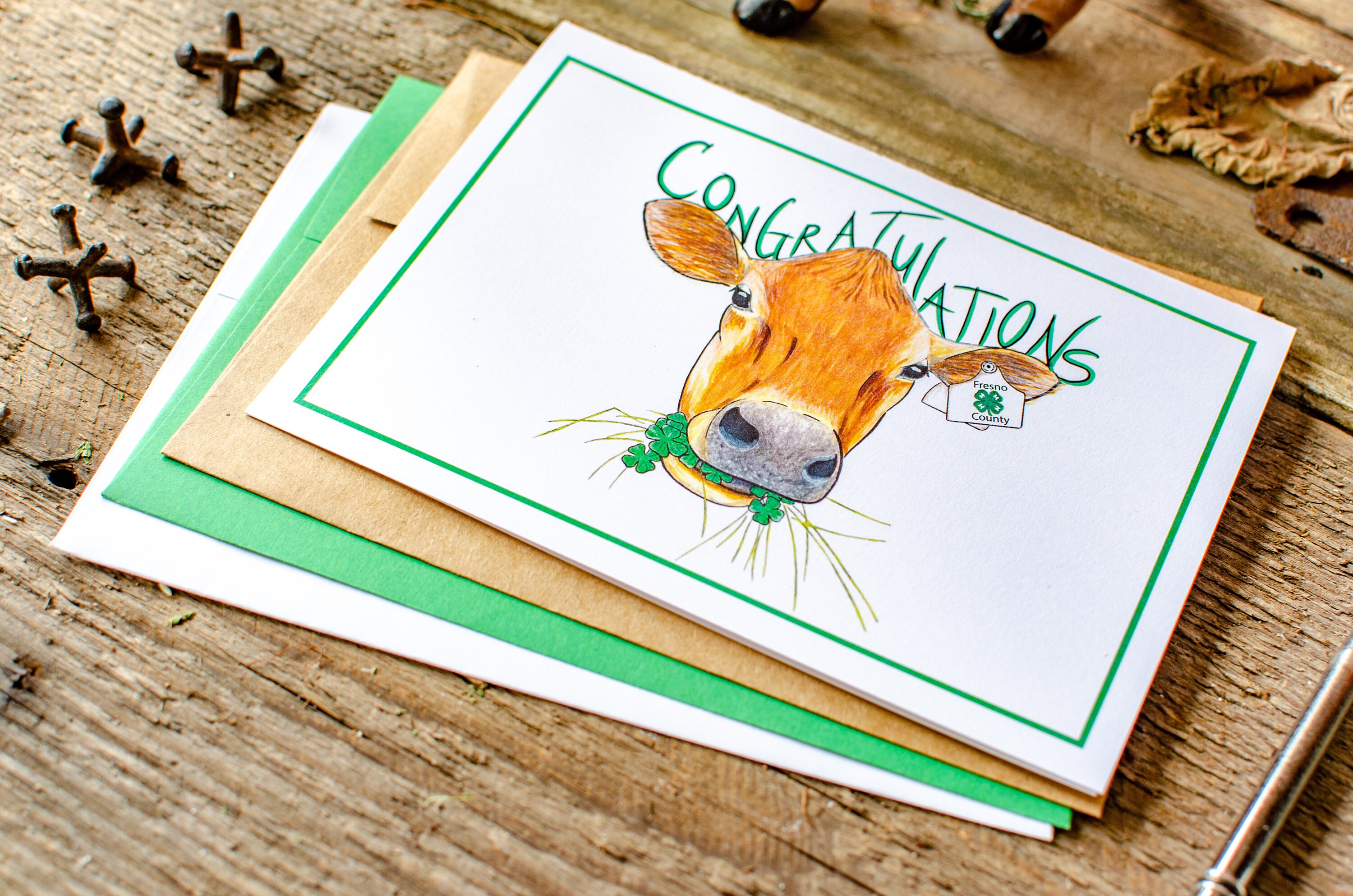 4-H Personalized Cow Congratulations Card With Border C83 - Etsy UK