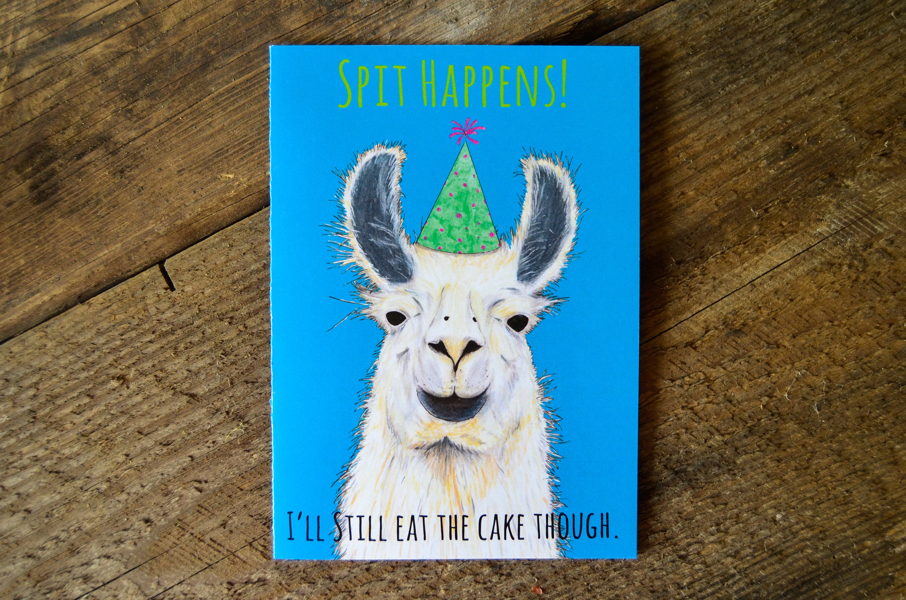 Spit Happens Funny Llama Birthday Card Llama Card Llama | Etsy