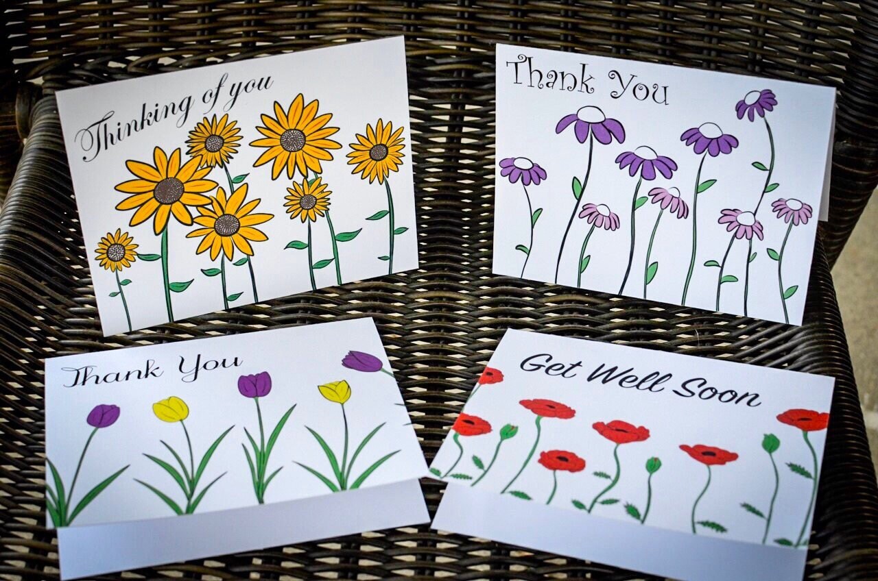 Spring Flower All Occasion Cards Thinking of You Card Get | Etsy