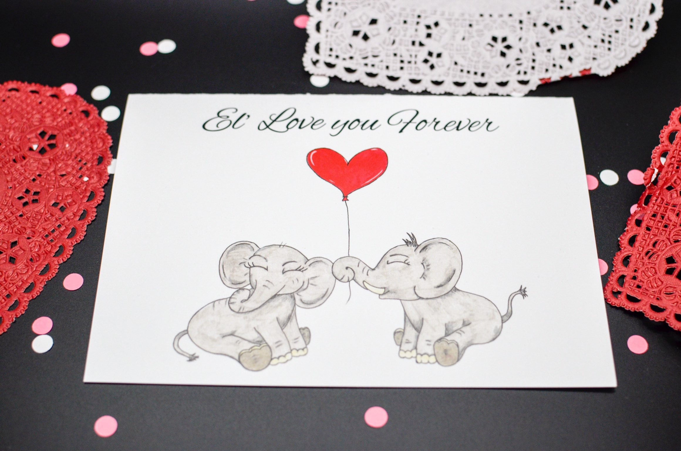 Elephant Valentines Card Elephant Thinking of You Card I - Etsy Hong Kong