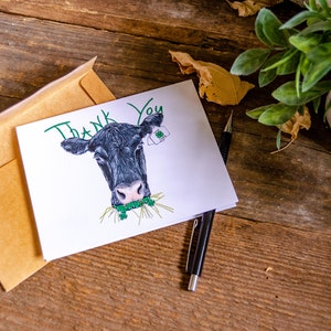 Personalized 4-H Black Angus Cow Thank You Cards C127 - Etsy
