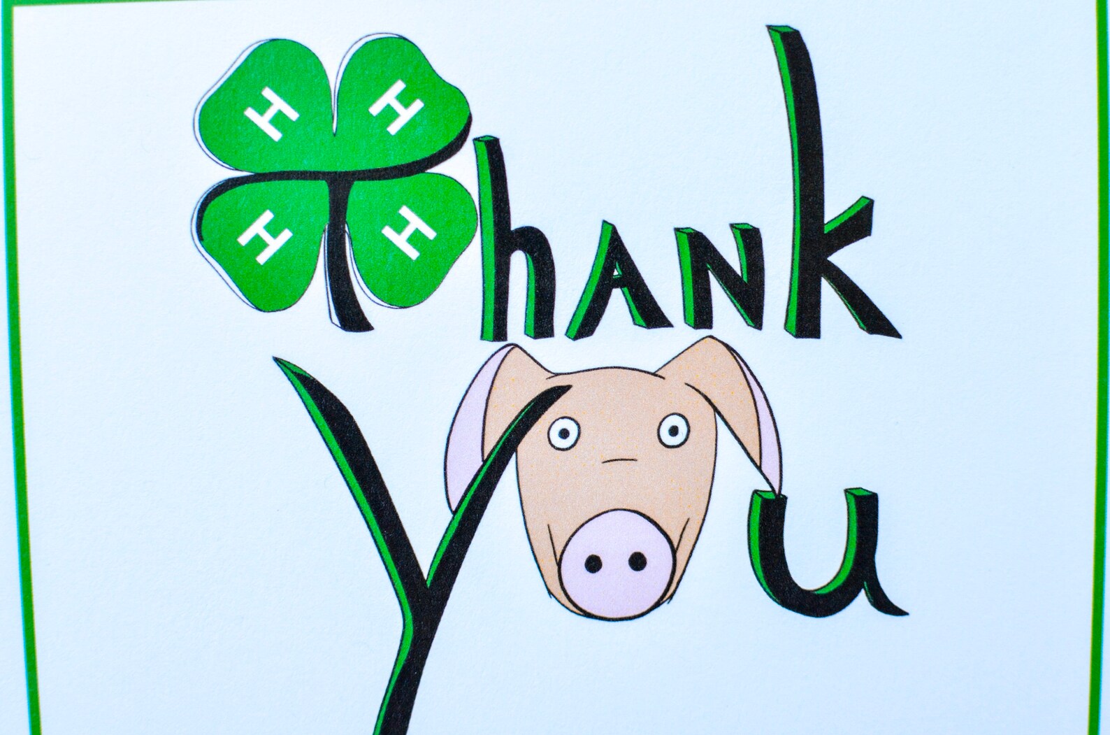 4-H Thank You Card Thank You Card Pig Card Farm Card - Etsy
