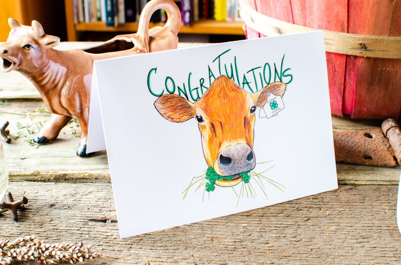 4-H Personalized Cow Congratulations Card Borderless C82 | Etsy