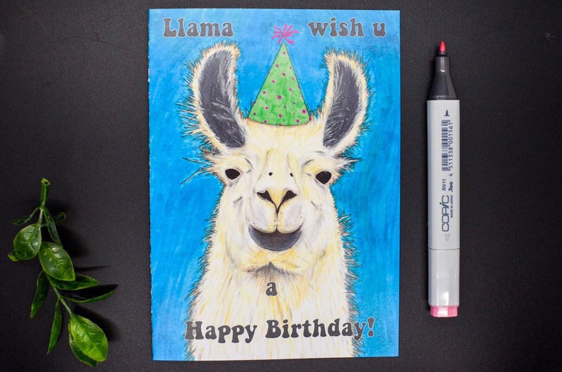 Funny Llama Birthday Card Llama Card Funny Birthday Card | Etsy