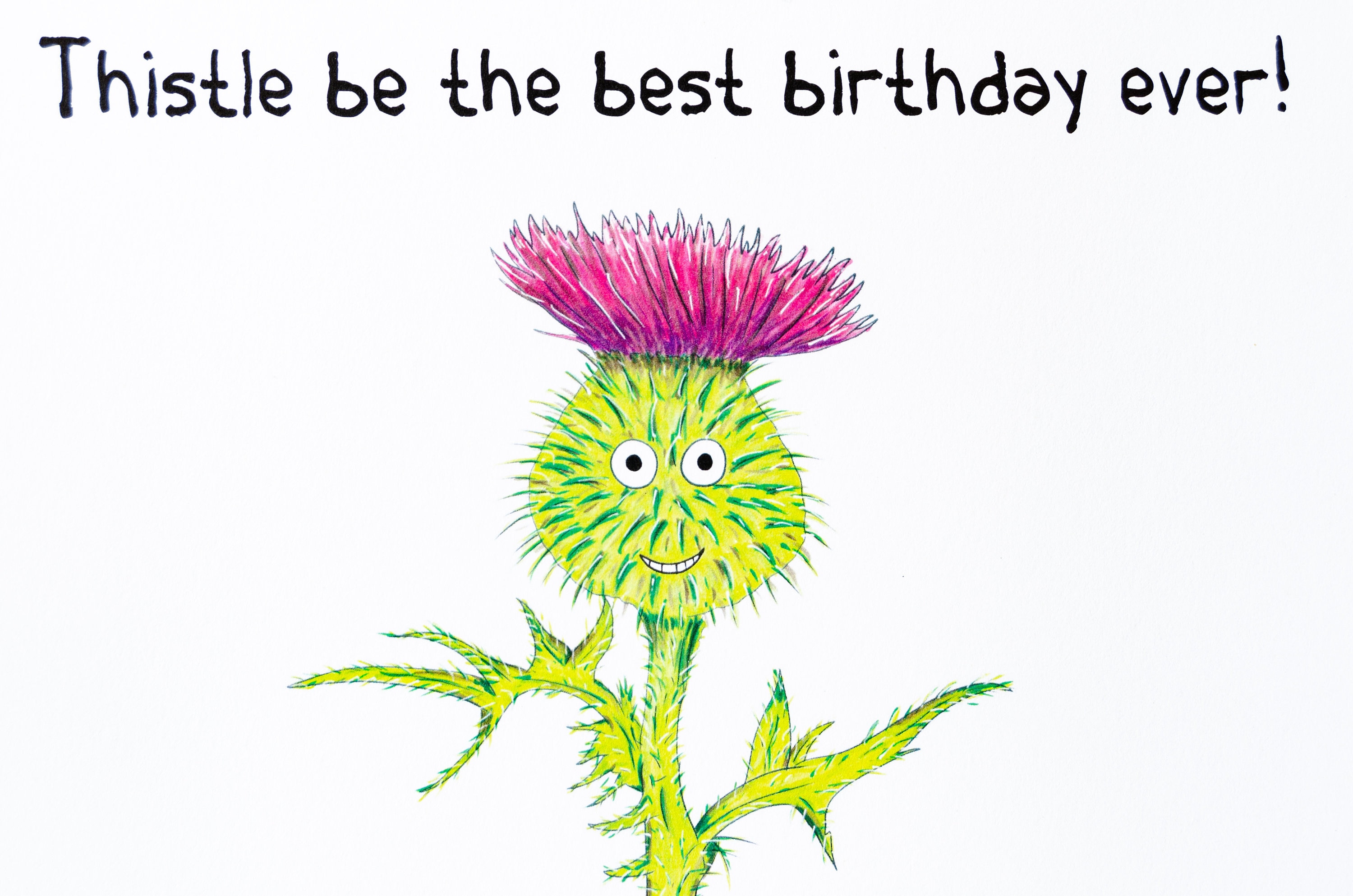 Funny Thistle Flower Birthday Card Funny Birthday Card | Etsy