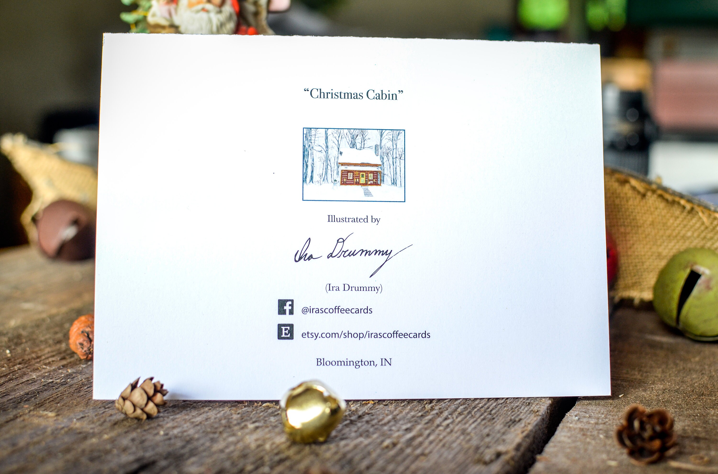 Country Christmas Cabin in the Woods Christmas Card Log - Etsy Singapore