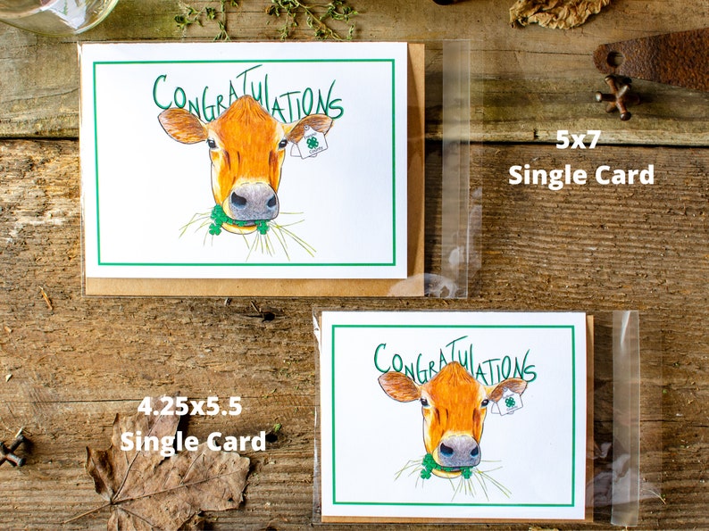 4-H Personalized Cow Congratulations Card With Border C83 - Etsy UK