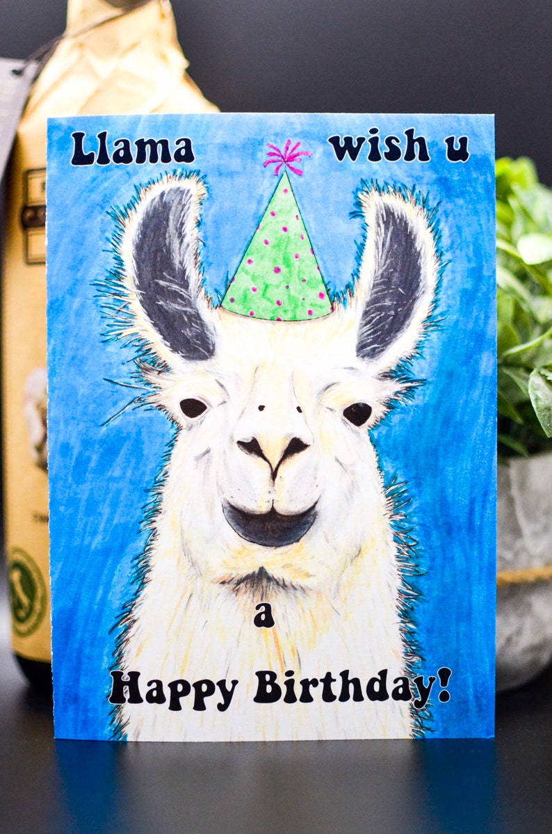 Funny Llama Birthday Card Llama Card Funny Birthday Card | Etsy