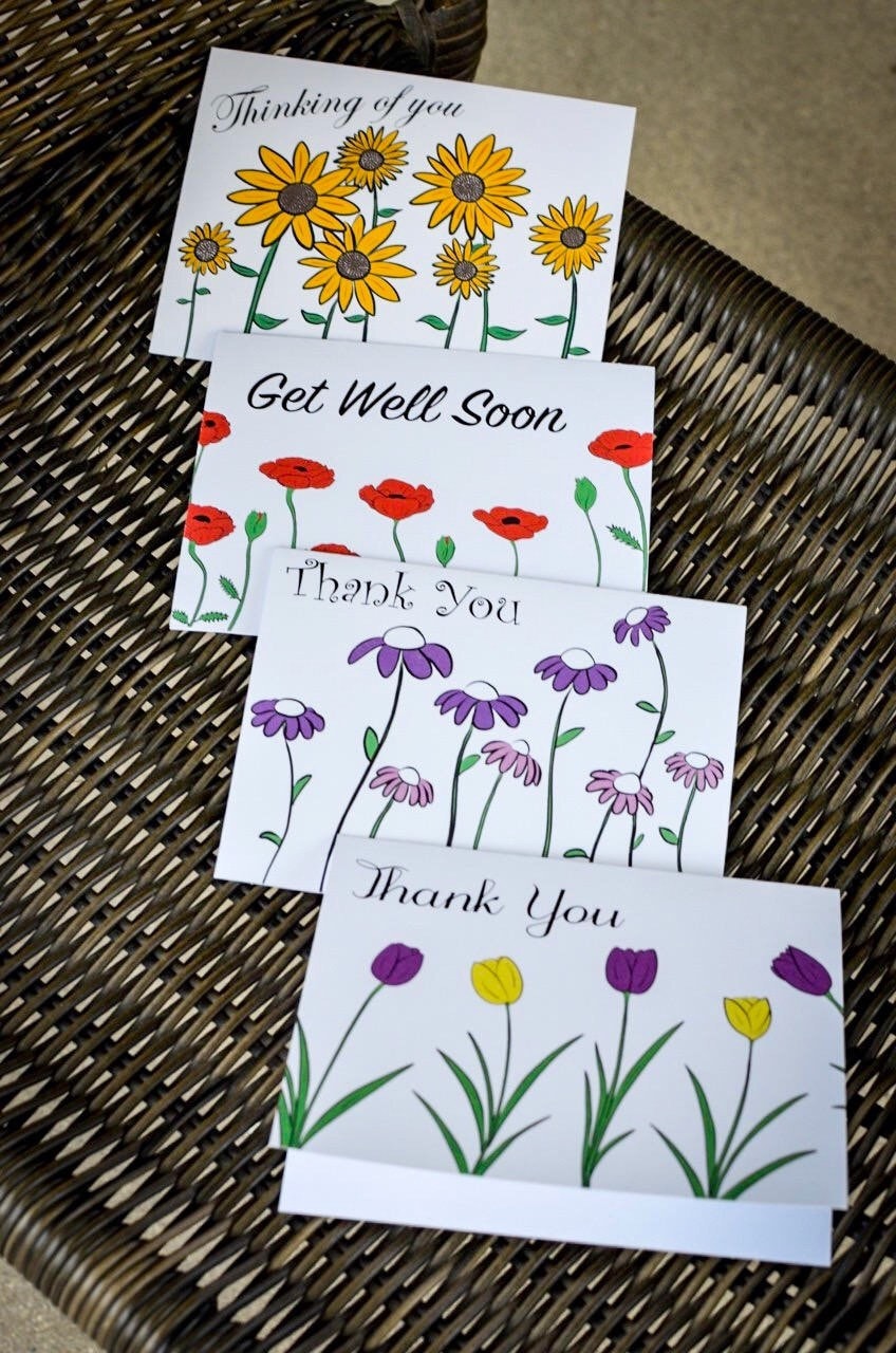 Spring Flower All Occasion Cards Thinking of You Card Get | Etsy