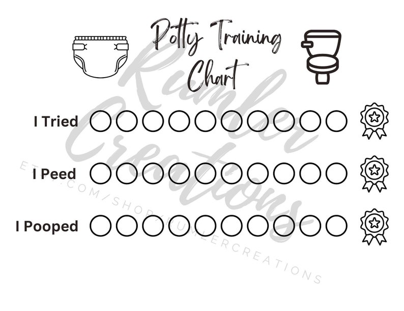 Potty Training Chart, Tracker, Printable, Digital Download - Etsy Australia