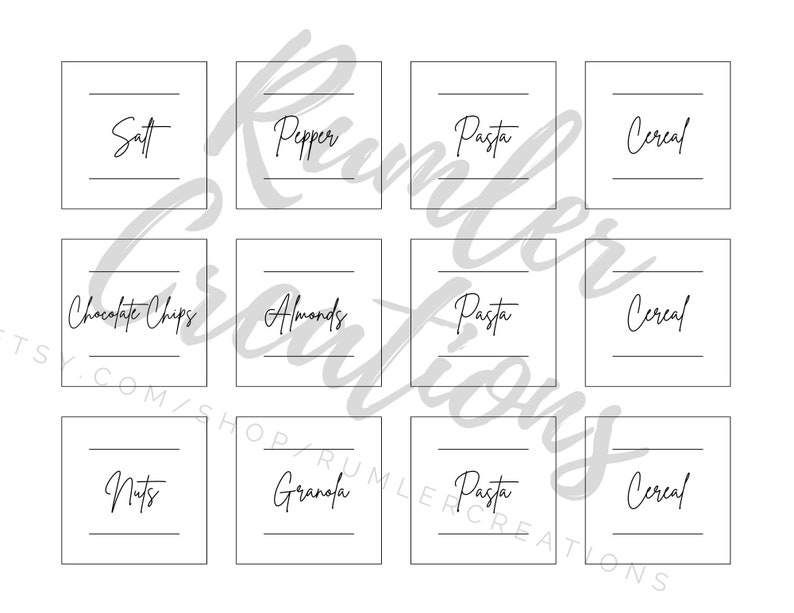 Printable Kitchen Labels for Pantry, Stickers, Organization, Digital ...