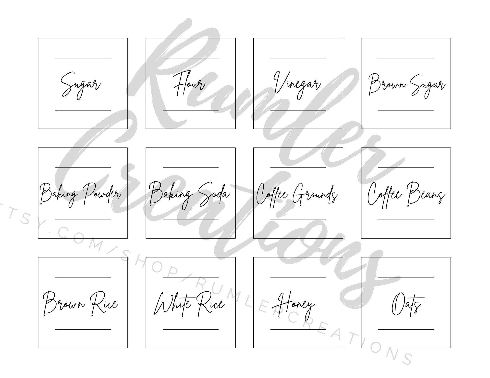 Printable Kitchen Labels for Pantry, Stickers, Organization, Digital ...