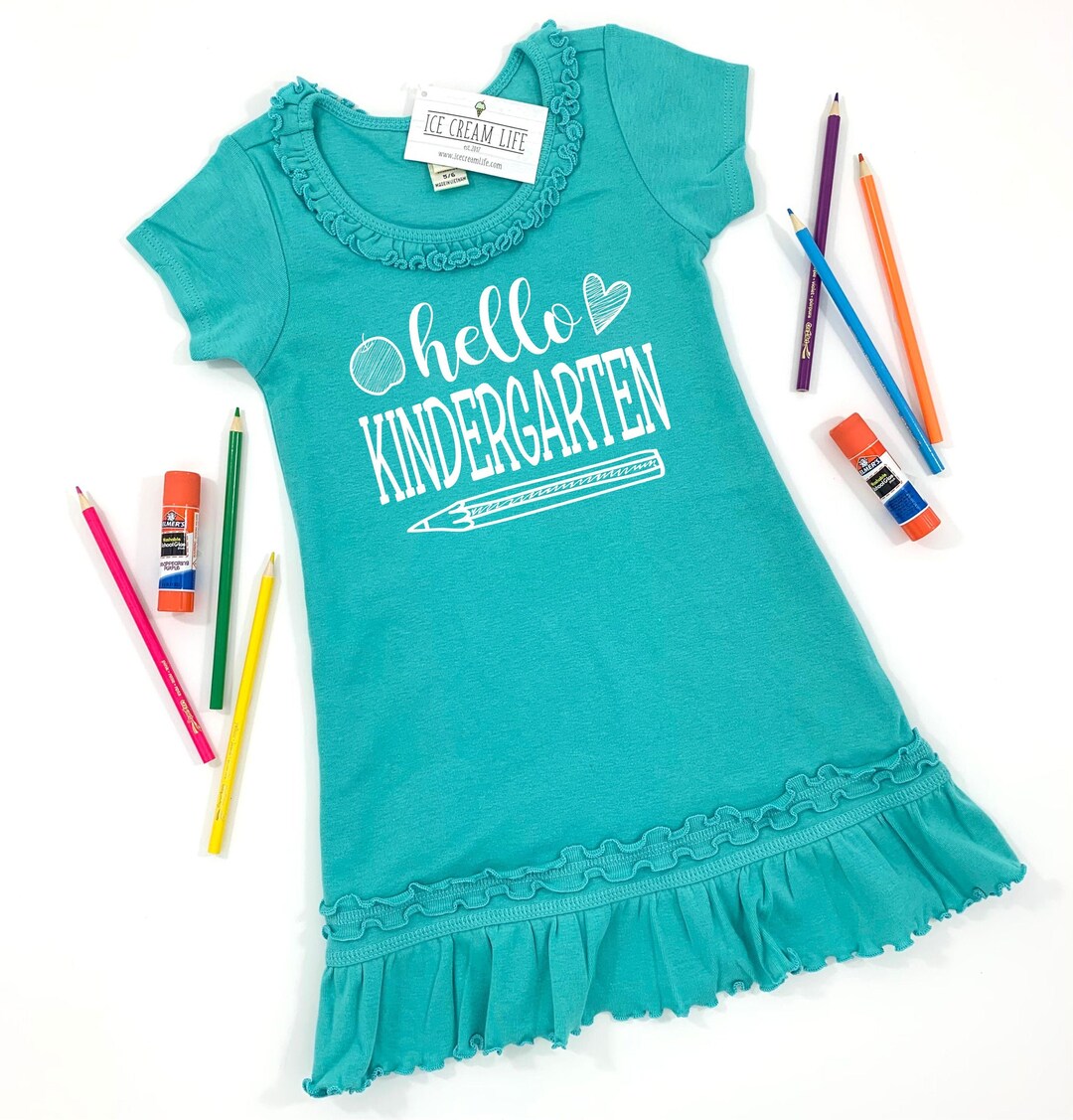 Hello Kindergarten Dress, Back to School Outfit Kindergarten Girl ...