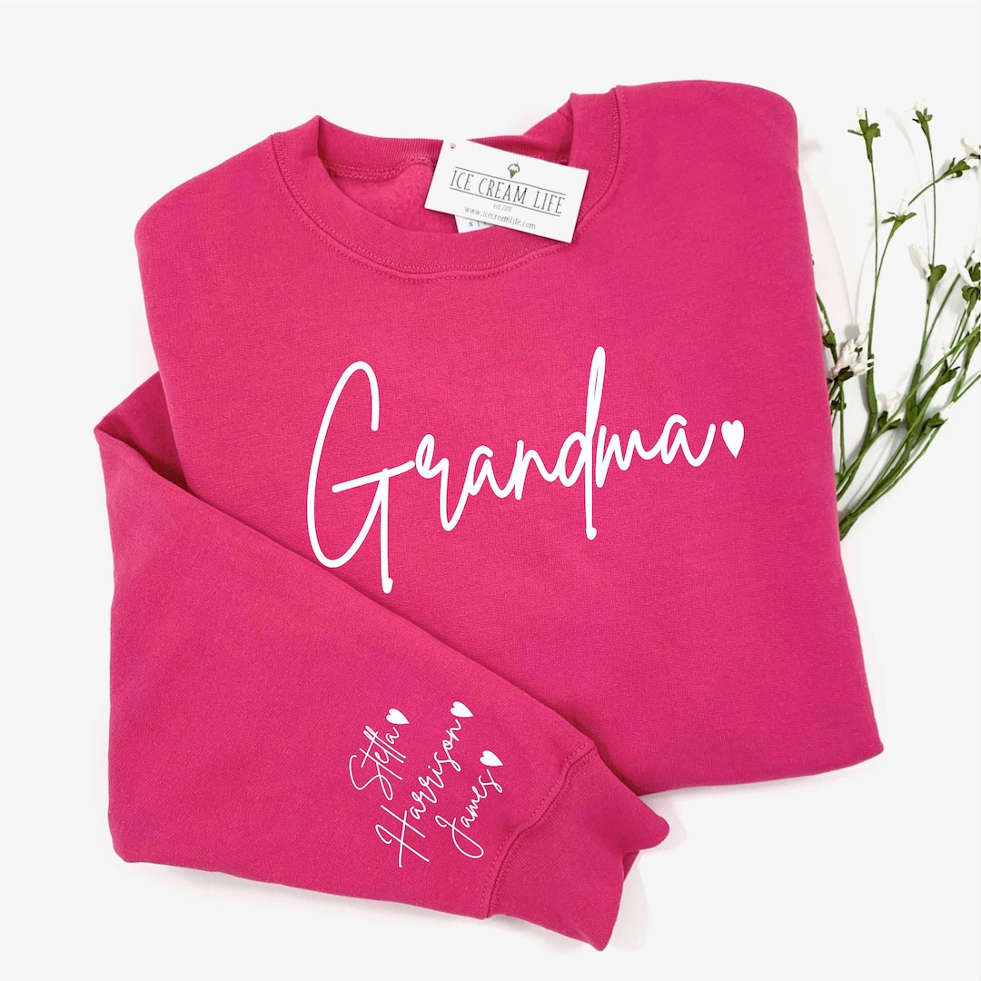 Personalized Grandma Sweatshirt With Kids Names on Sleeve, Grandma ...