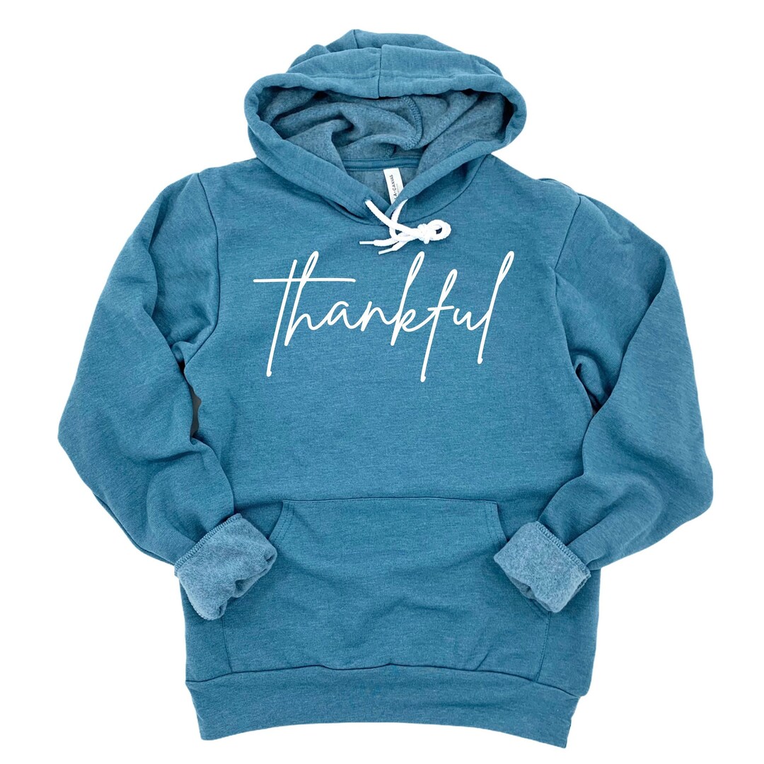 Thankful Fall Hoodie Sweatshirt, Womens Fall Long Sleeve Fleece Hooded ...