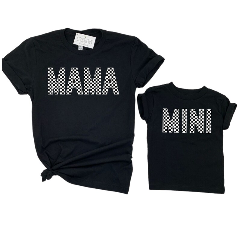 Checkered Mama Shirt, Mama Mini Shirts, Womens Retro Checker Tee Mommy ...