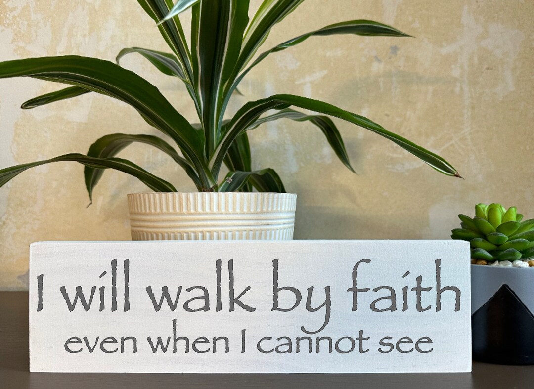 Hand Painted Wood Sign: Walk by Faith, Christian Home Decor - Etsy