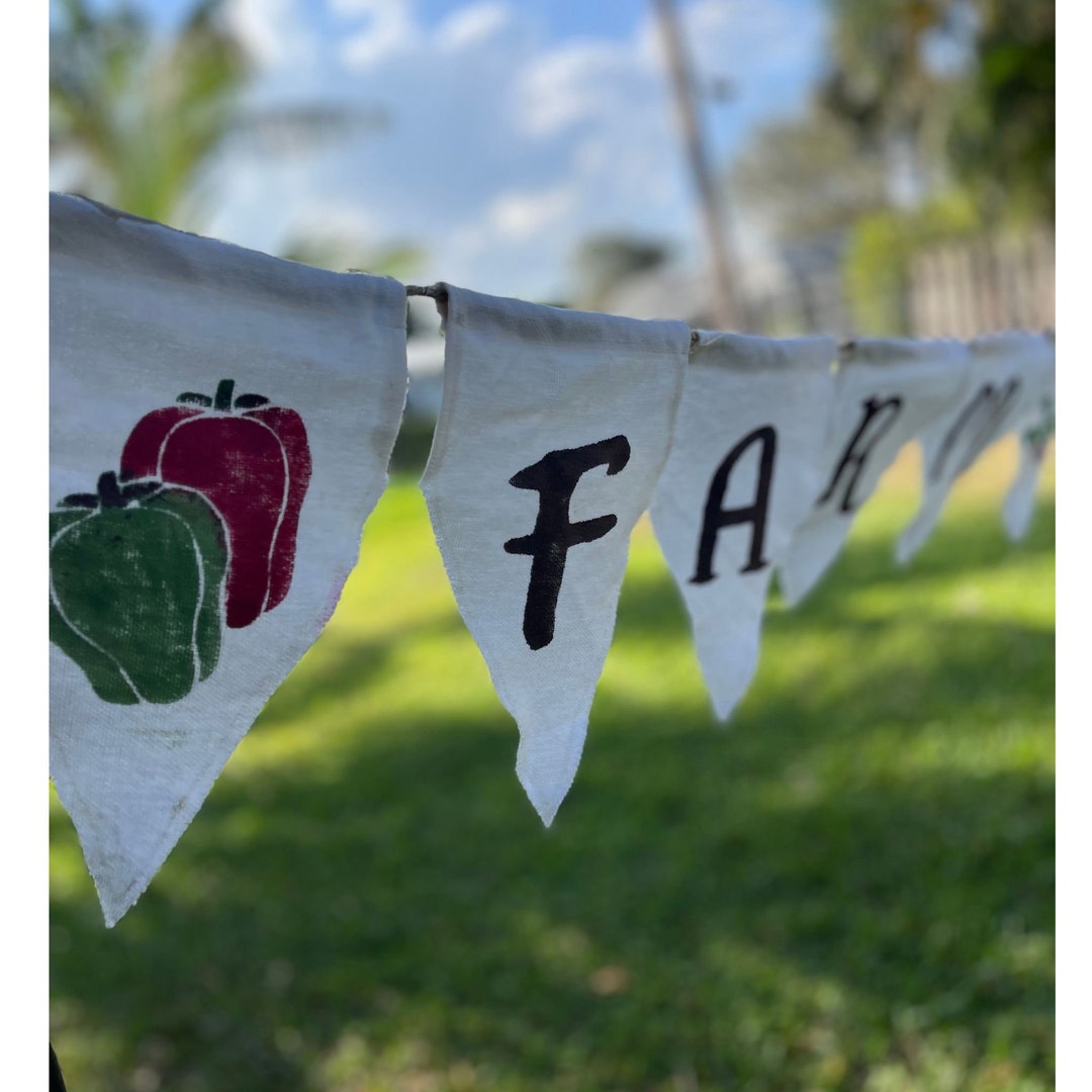 Bunting Banner Custom Green Market Flag Banner for Booth Farmer's ...