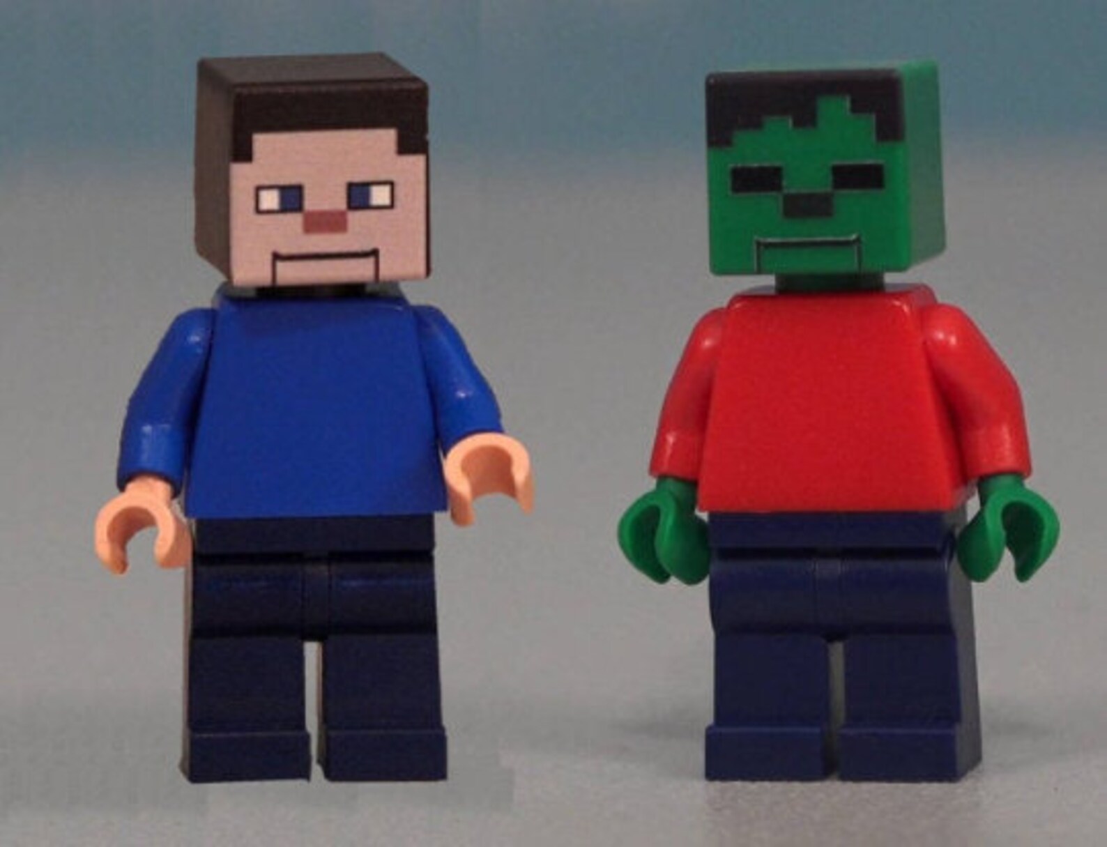 Puppet Steve & ZOMBIE Steve Set of 2 Mini Figs Minecraft | Etsy