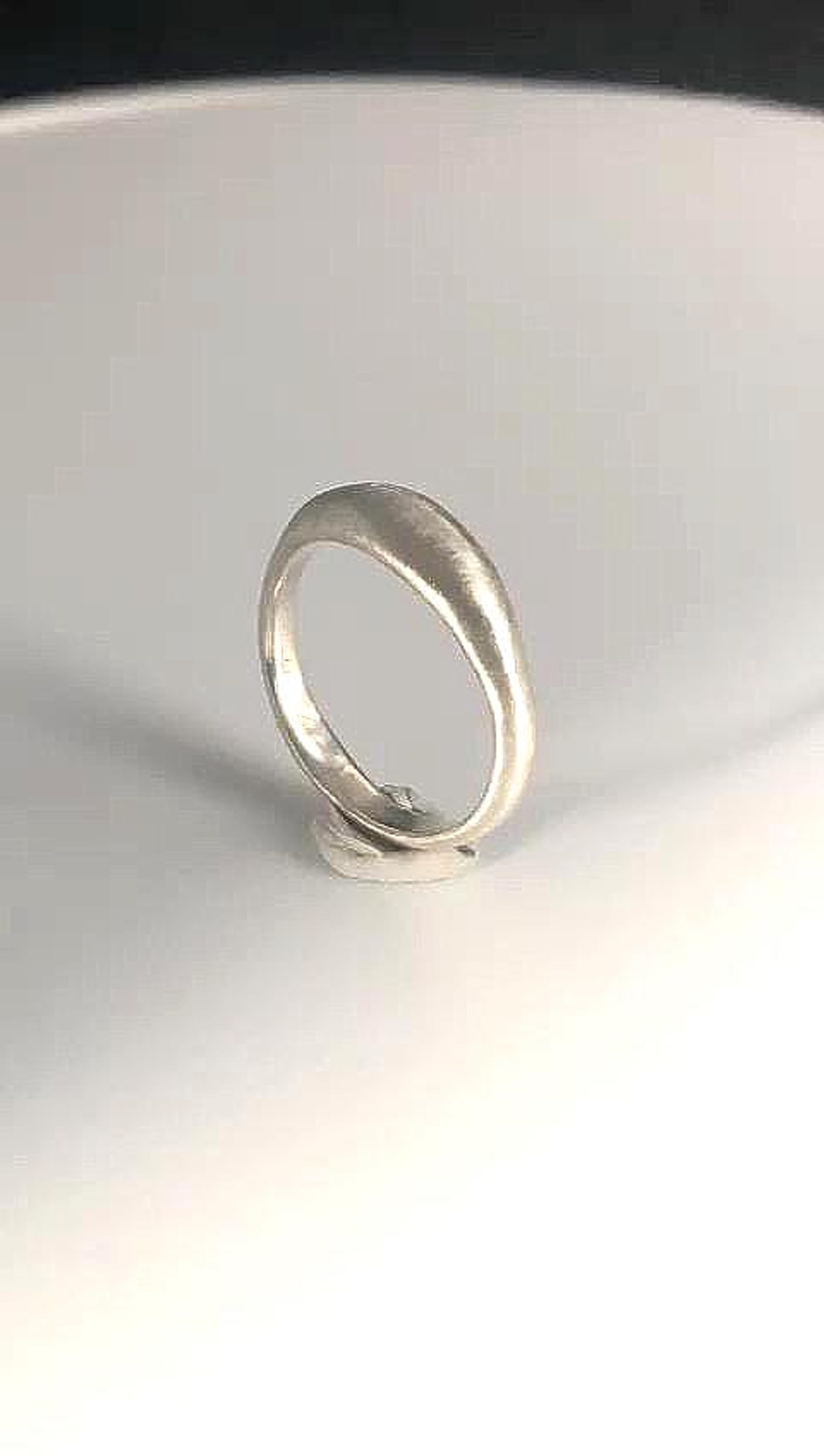 Low Dome Silver Bombé Slimline Signet Rings in Two Finishes - Etsy